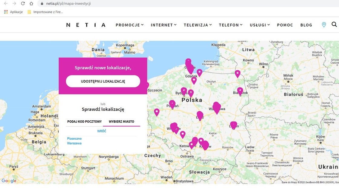 NETIA | Nowe mieszkanie? Sprawdź zasięg światłowodu od Netii
