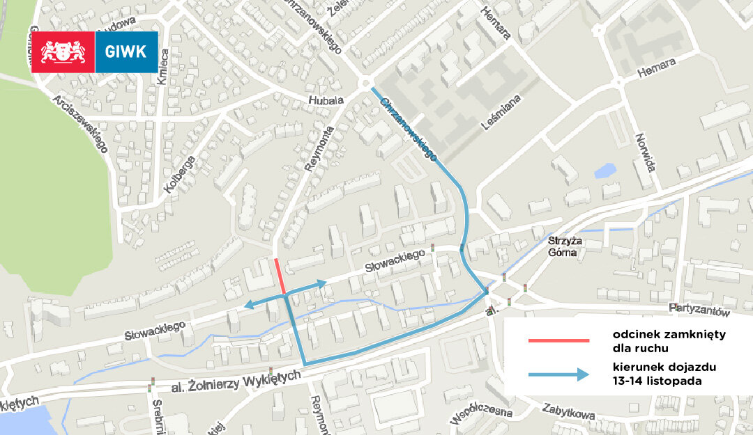 Zmiany w organizacji ruchu na skrzyżowaniu ul. Słowackiego i Reymonta | Komunikaty | Referat ...